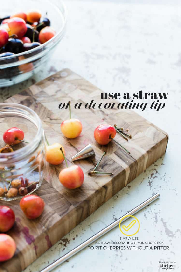 How to Pit Cherries without a Cherry Pitter | One Quick Tip - Kitchen ...