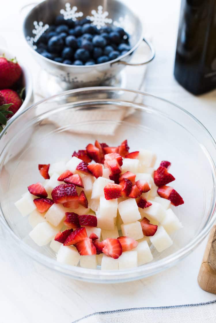 Red White and Blue Berry Jicama Salad - Kitchen Confidante®