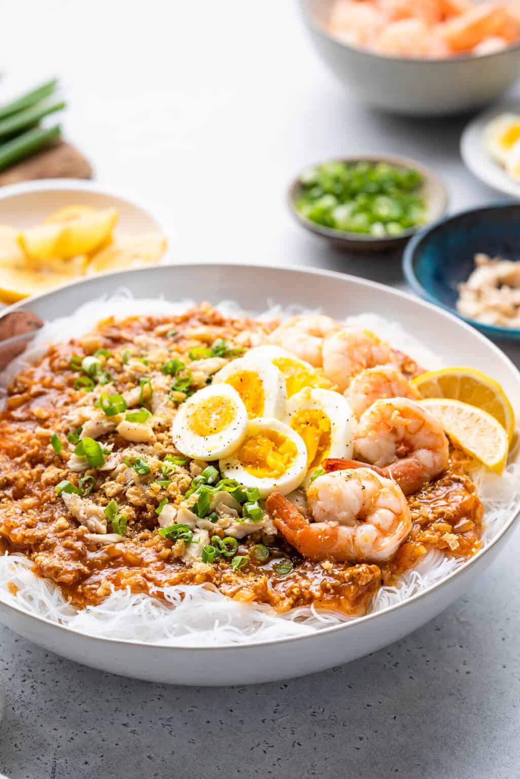 Pancit Palabok: Filipino Noodles with Pork & Shrimp - Kitchen Confidante®