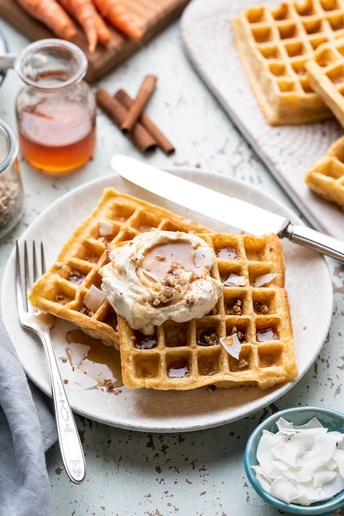 Carrot Cake Waffles - Kitchen Confidante®