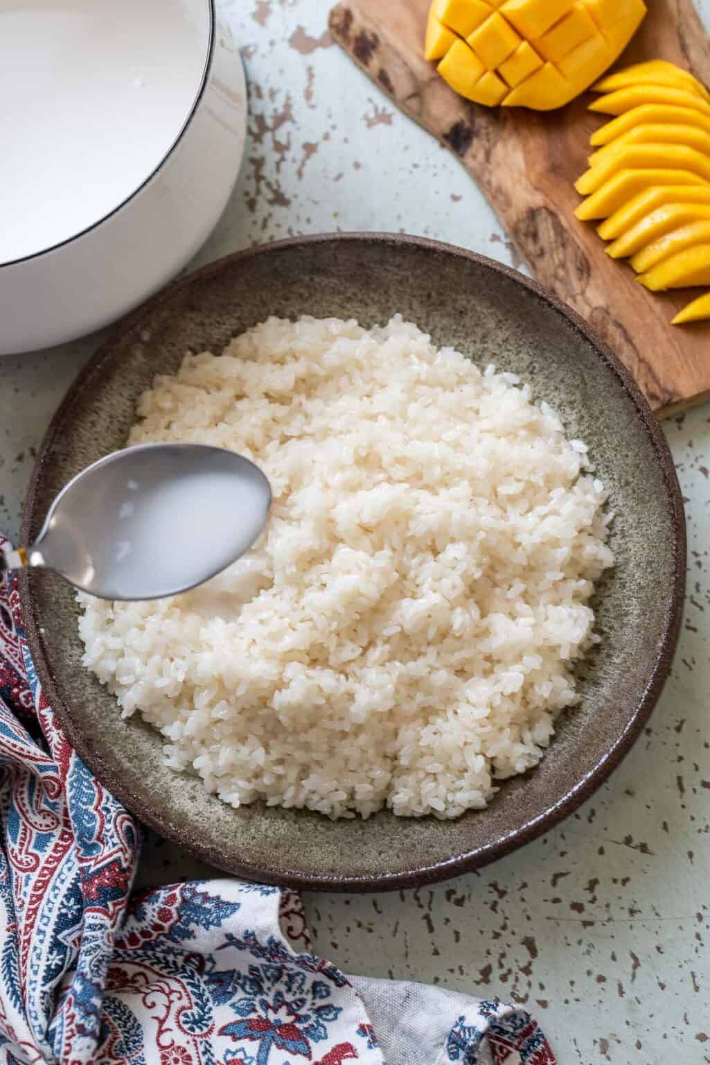Sweet Coconut Sticky Rice with Mango - Kitchen Confidante®