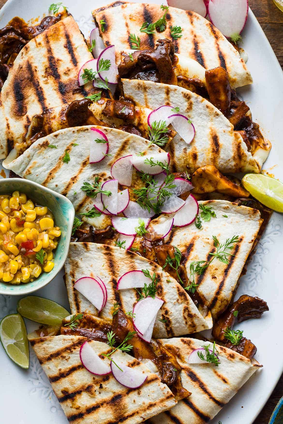 Smokey Mushroom Queso Tacos with Truffle Mole Negro - Kitchen Confidante®