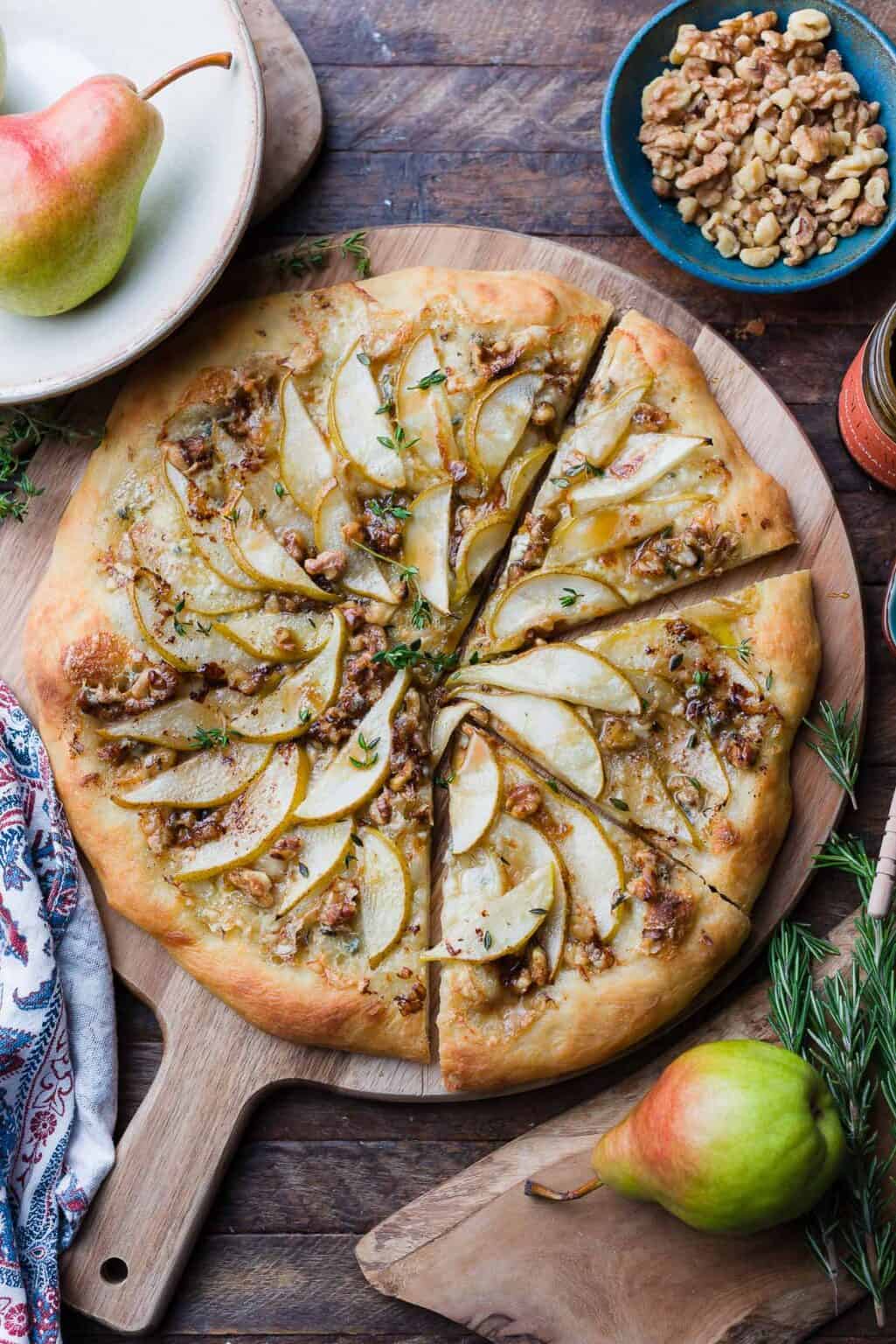 Pear & Walnut Gorgonzola Pizza - Kitchen Confidante®